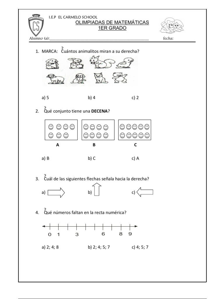 Olimpiadas De Matemáticas 1er Grado Pdf