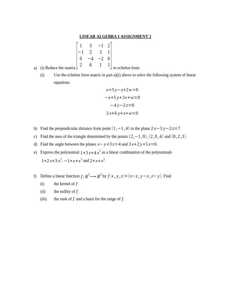 Linear Algebra 1 (1) | PDF