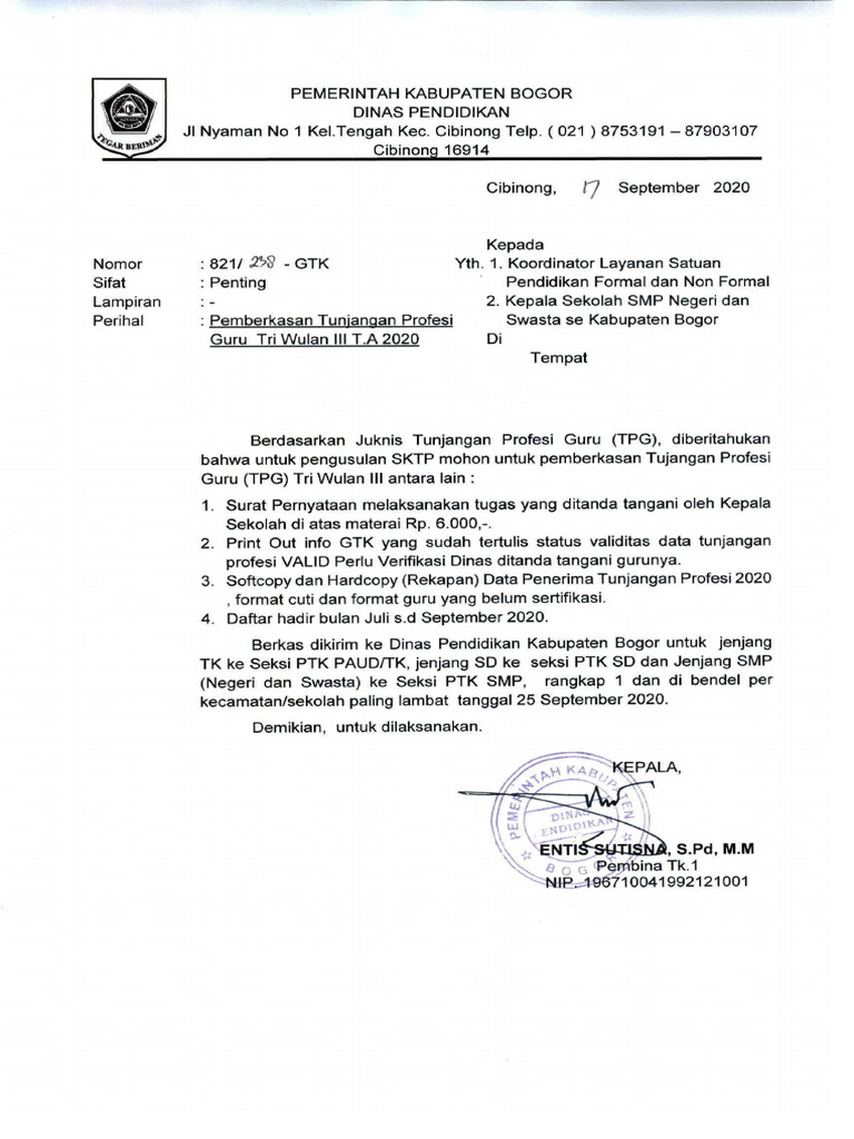 Pemberkasan TPG TW 3 | PDF