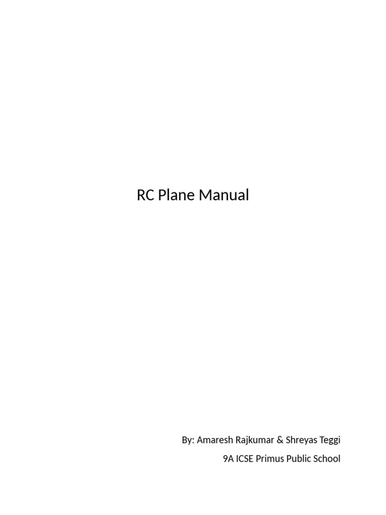 RC Plane Manual | PDF | Aviation | Aircraft