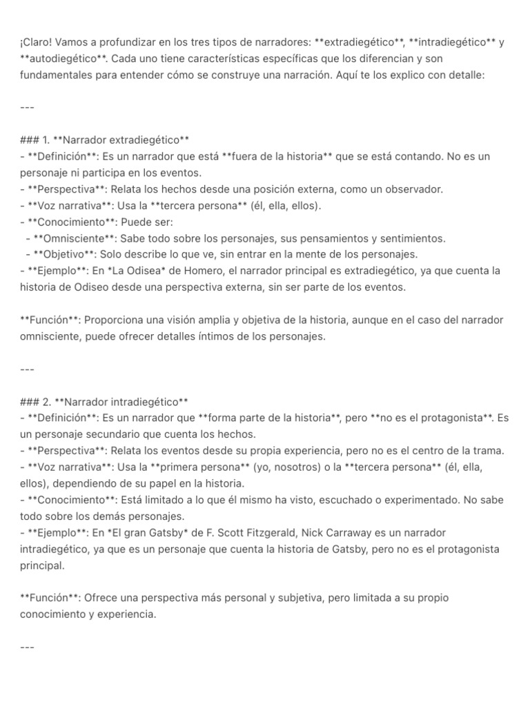 ¡Claro! Vamos A Profundizar en Los Tres Tipos de Narradores ...