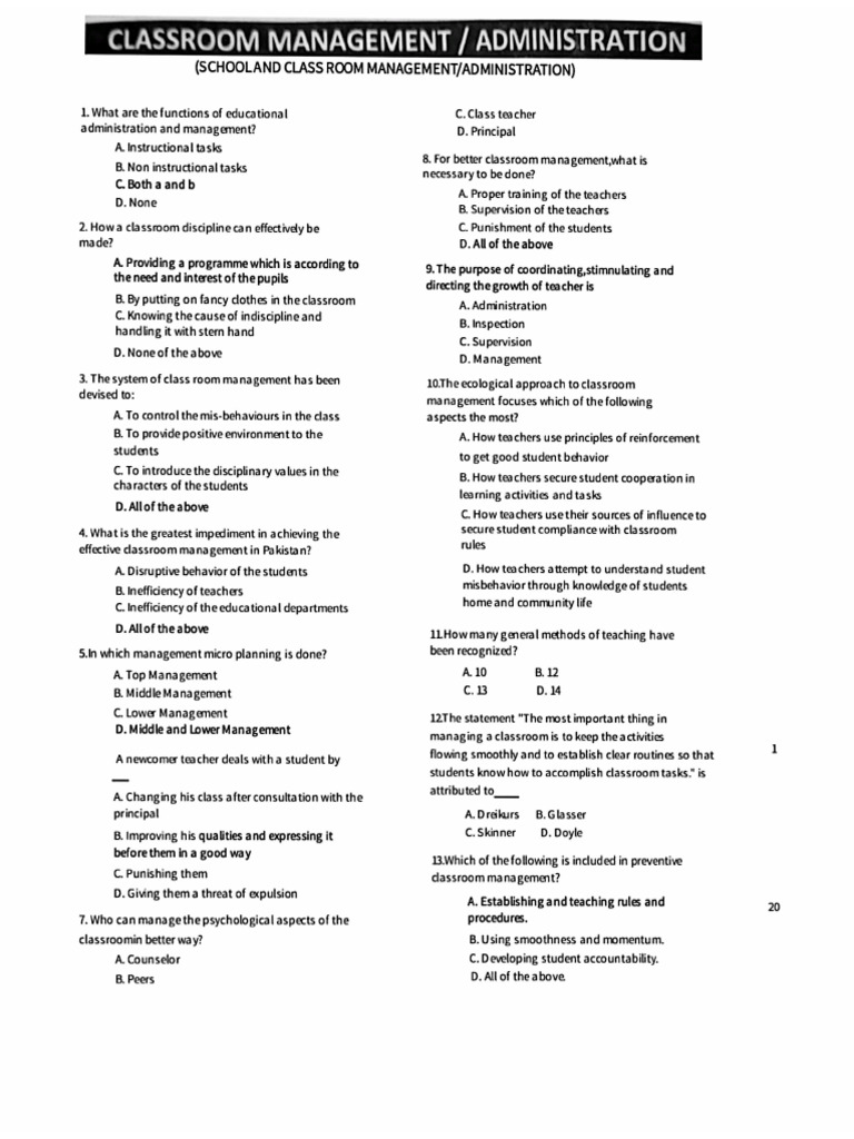 Class Room Management - Admistration | PDF