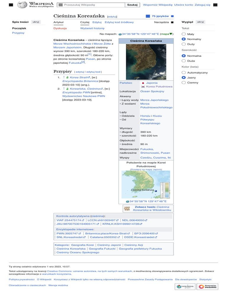 Cieśnina Koreańska – Wikipedia, wolna encyklopedia | PDF