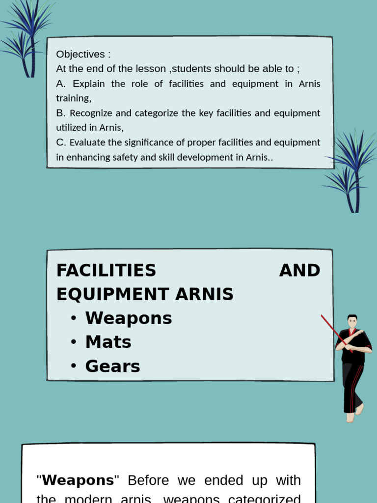 Arnis Training: Equipment & Facilities | PDF