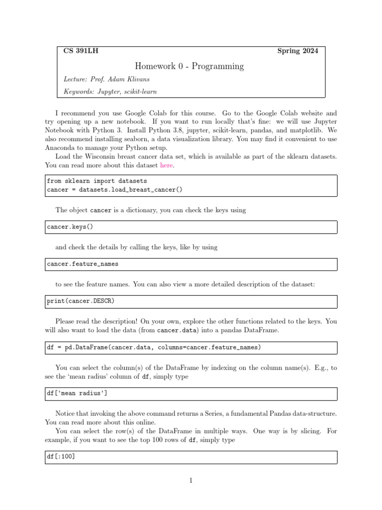 Hw0 Programming Handout 4TbRRB6IAl | PDF | Scatter Plot | Computer Programming
