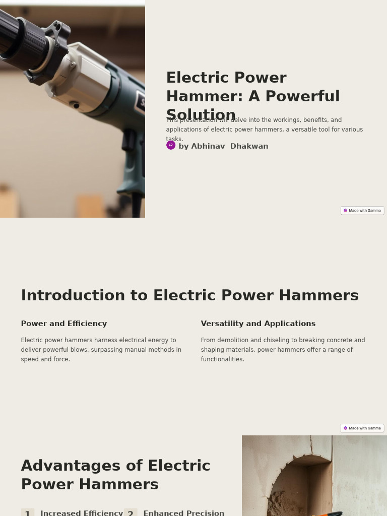 Electric Power Hammers: Efficiency & Use | PDF | Hammer | Wear