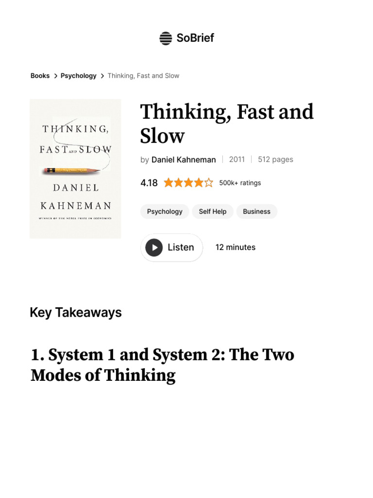 thinking-fast-and-slow | PDF | Risk | Decision Making