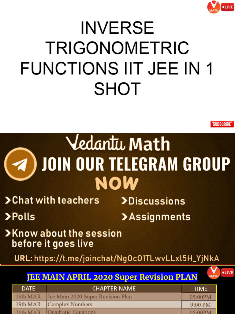 Inverse Trigonometry Functions in One Shot | PDF | Function ...