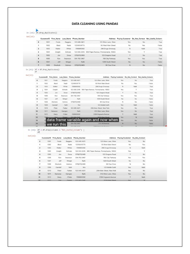 Data Cleaning Using Pandas | PDF