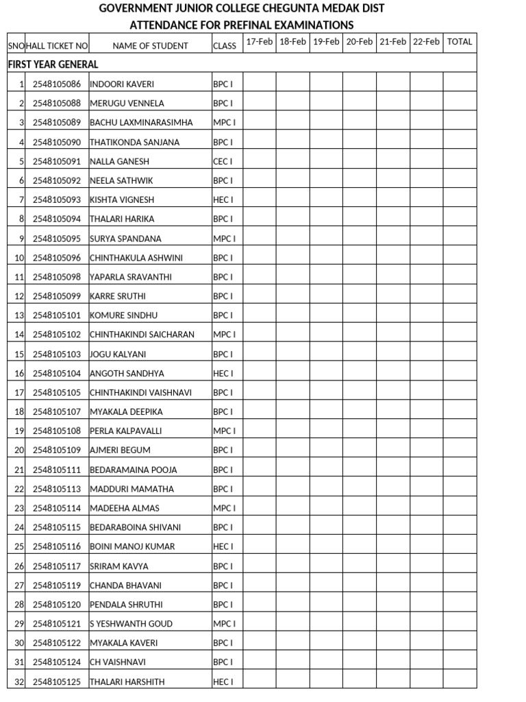 Student Attendance Record | PDF