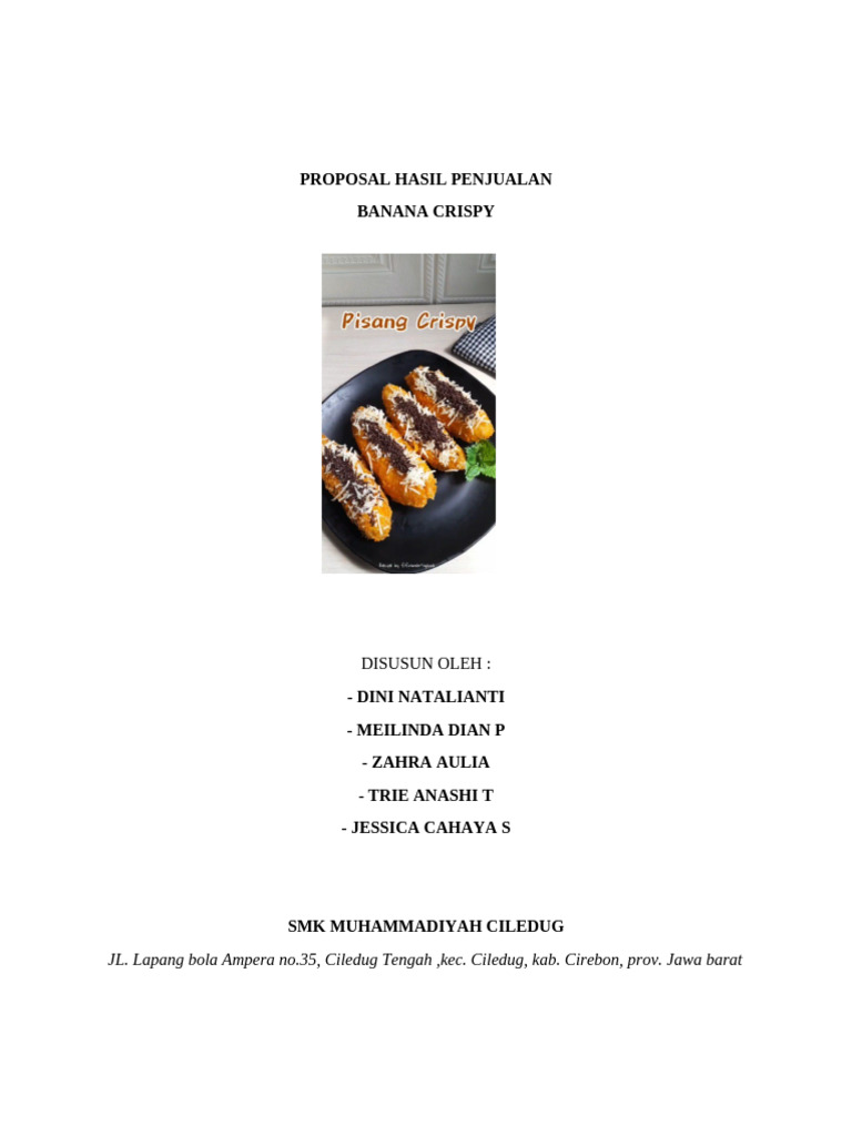 Proposal Penjualan Banana Crispy | PDF