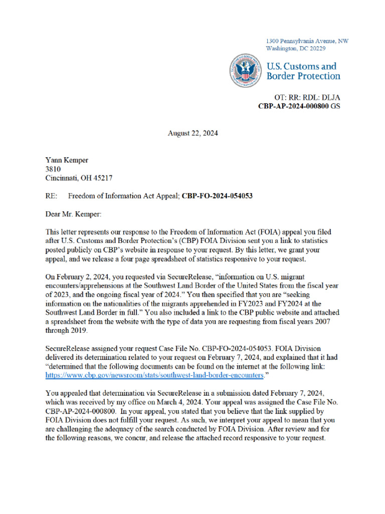 FOIA Search and Response Summary | PDF | Freedom Of Information Act ...