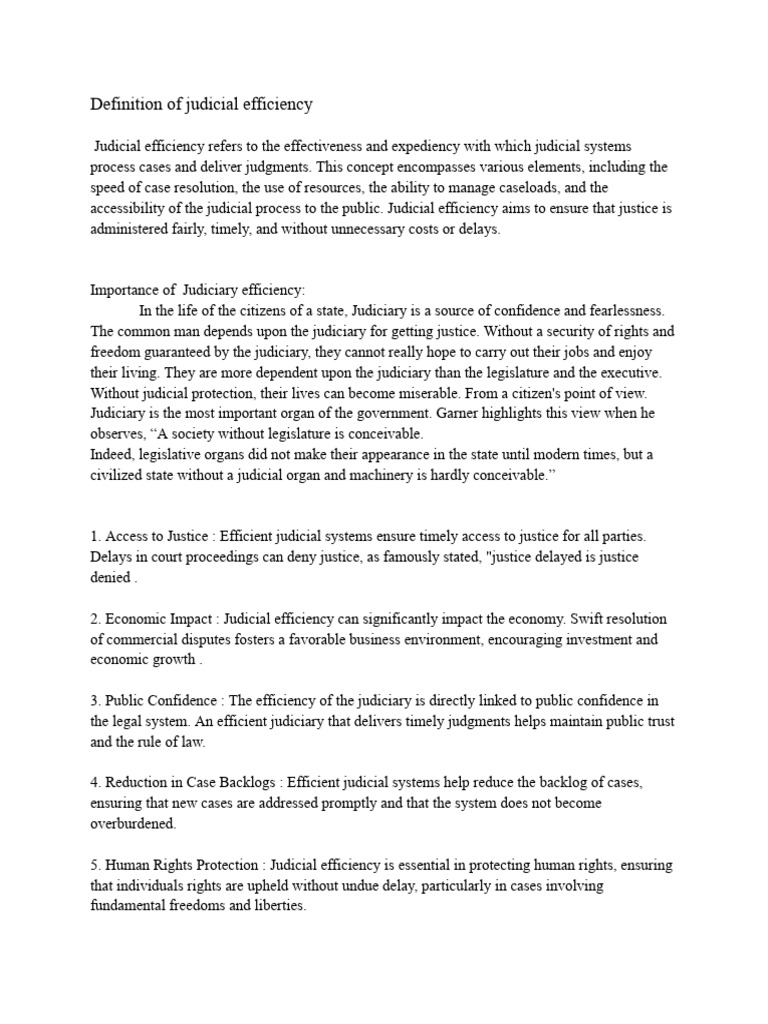 Assignment Onjudicial Efficiency | PDF | Justice | Crime & Violence