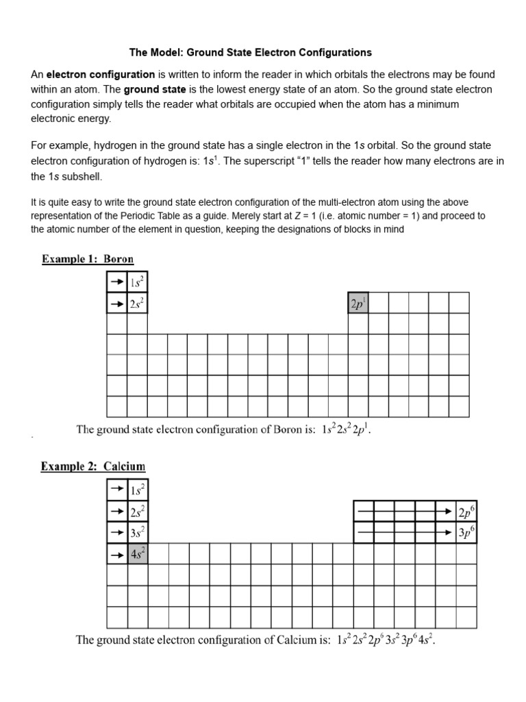Ground State Electron Configurations | PDF | Electron Configuration ...