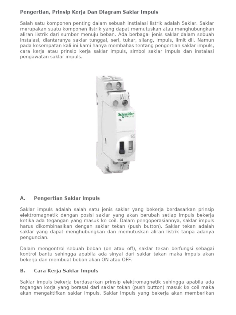 Pengertian dan Cara Kerja Saklar Impuls | PDF