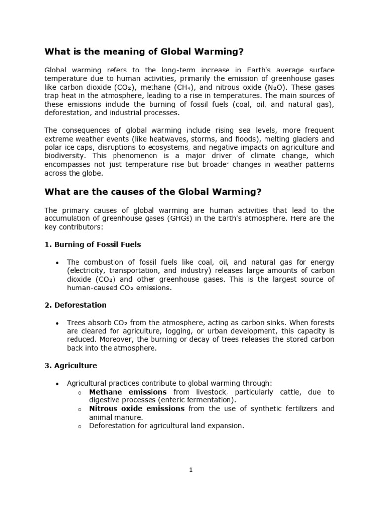 Global Warming | PDF | Climate Change | Greenhouse Gas