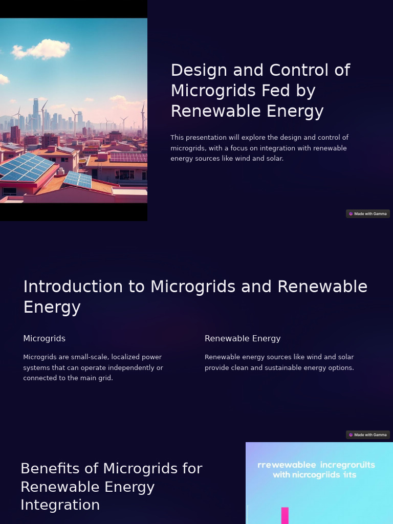 Design and Control of Microgrids Fed by Renewable Energy | PDF | Distributed Generation ...