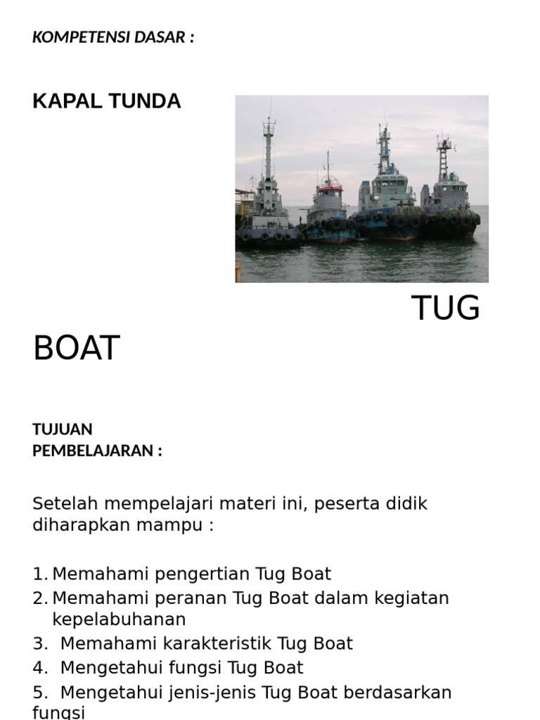 Materi Ajar Kapal Tunda (Tug Boat) | PDF