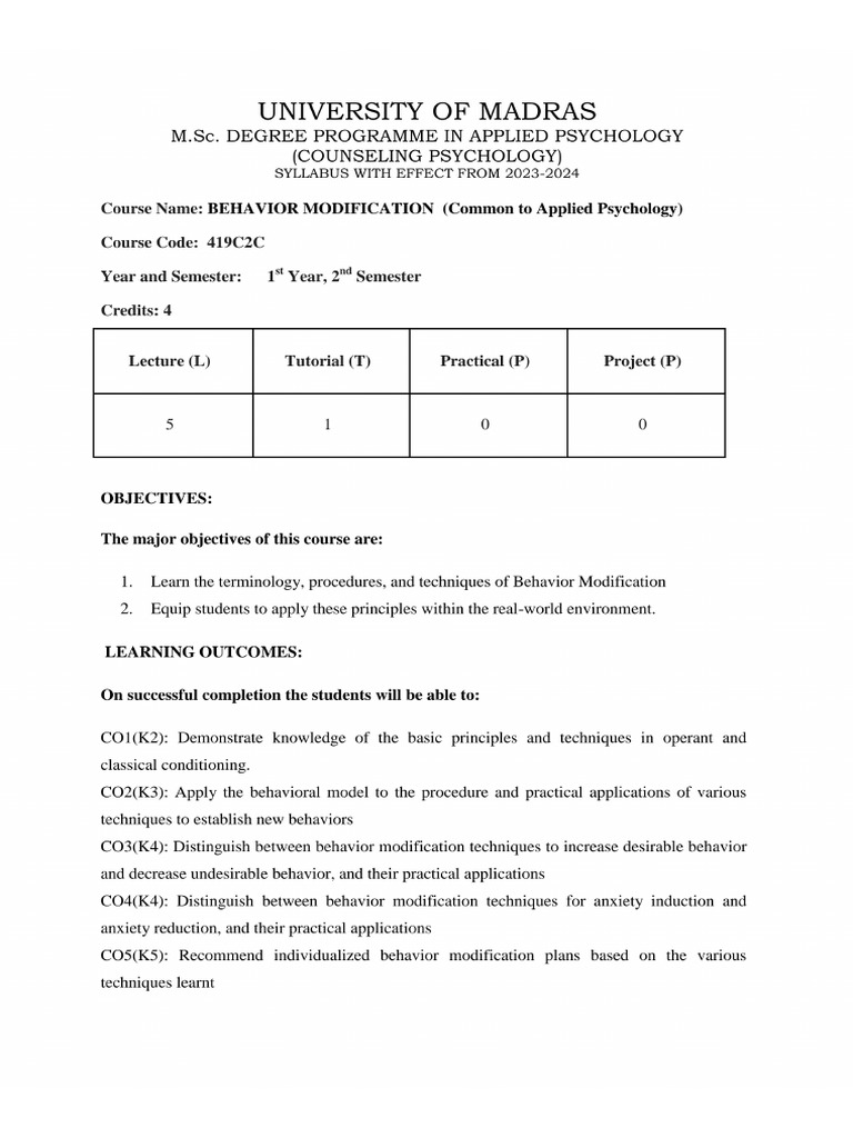 Behavior Modification | PDF