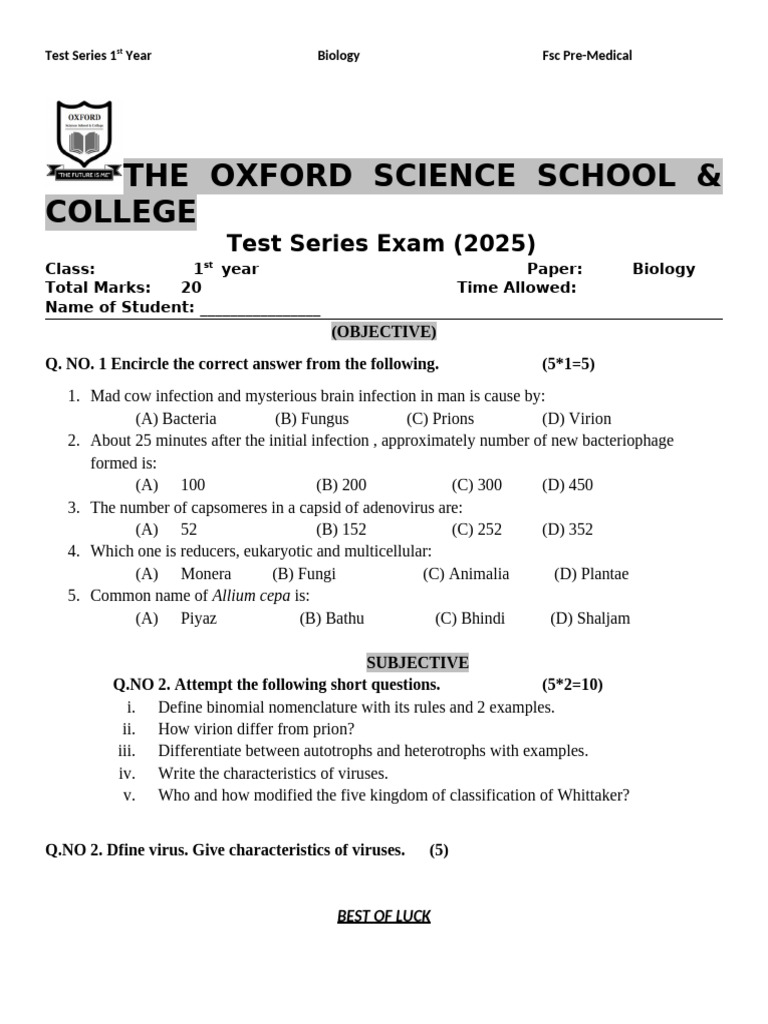 Bio 1st Year CH 5 1st Half | PDF