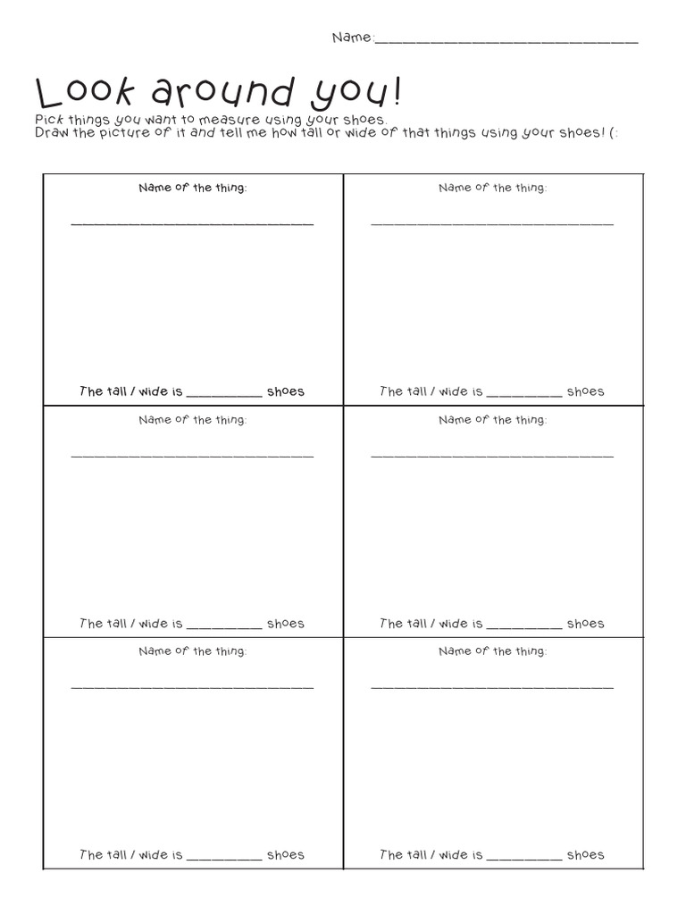 Shoe Measurement Activity for Kids | PDF