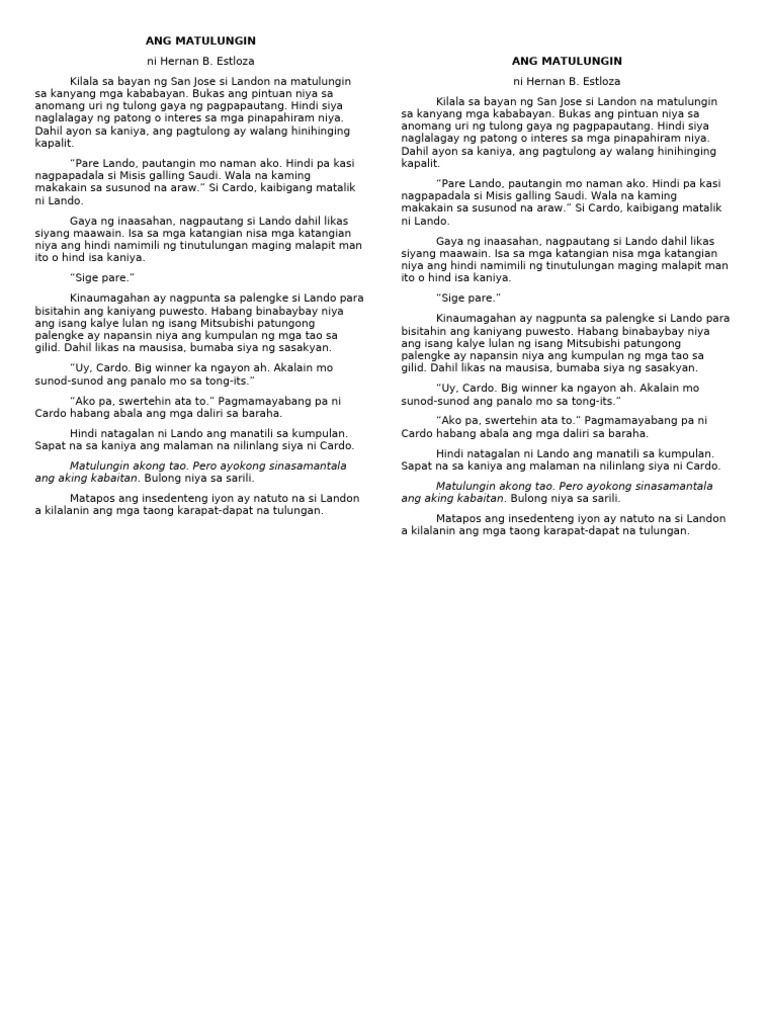 Ang Matulungin | PDF