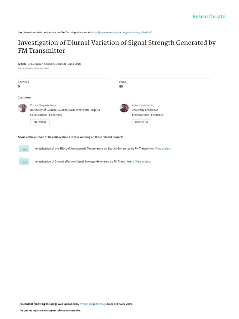 Investigation of Diurnal Variation of Signal Stren | PDF | Ionosphere ...