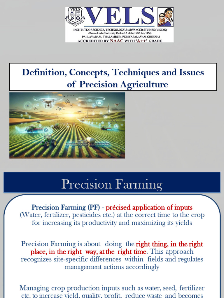Definition, Concepts, Techniques and Issues of Precision Agriculture | PDF | Agriculture | Earth ...