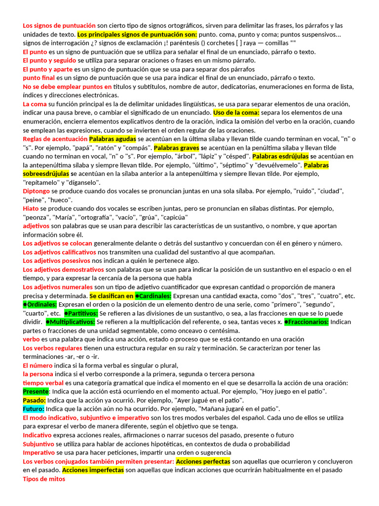Signos de Puntuación y Gramática Esencial | PDF | Puntuación | Adjetivo