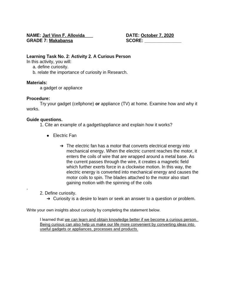 Learning Task 2 | PDF