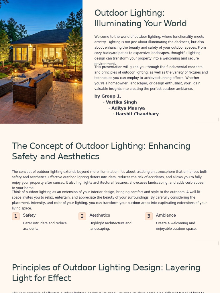 Outdoor Lighting Illuminating Your World | PDF | Lighting | Efficient Energy Use