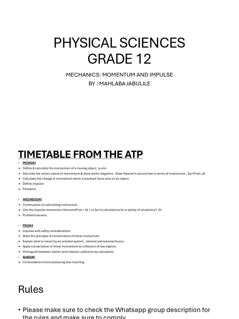 Physical Science 12 - Edited | PDF | Momentum | Collision