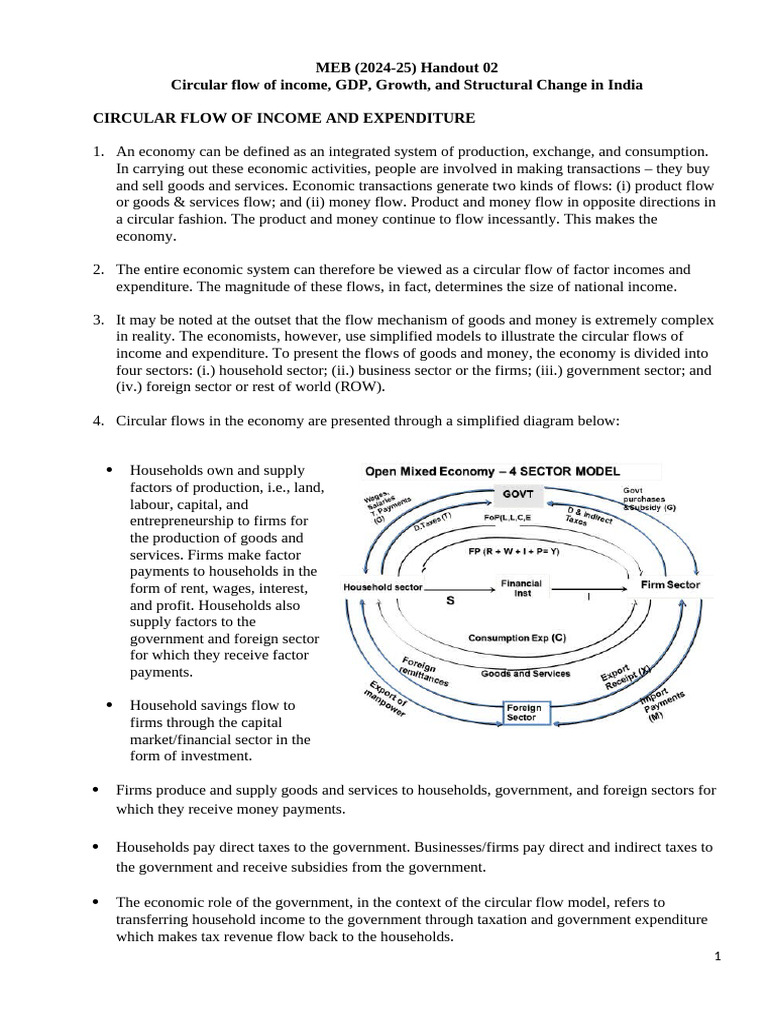 2. EEE (2024-25) Handout 02 (GDP-Growth-Structural Change) | PDF | Gross Domestic Product | Taxes