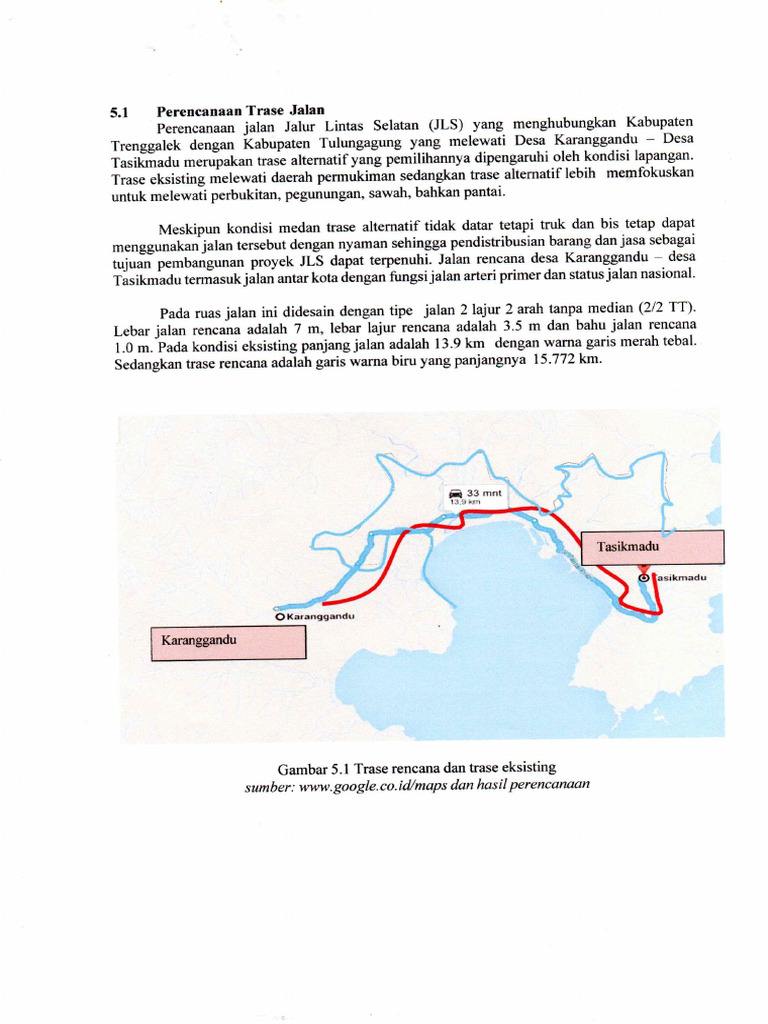 Gambar Trase Perencanaan Geometrik Jalan | PDF