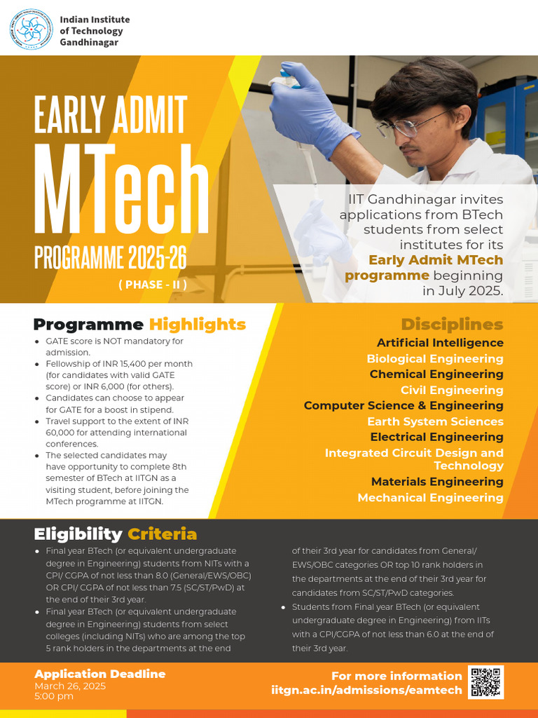 Early Admit MTech Programme Changes 2025 | PDF | Engineering | Higher Education