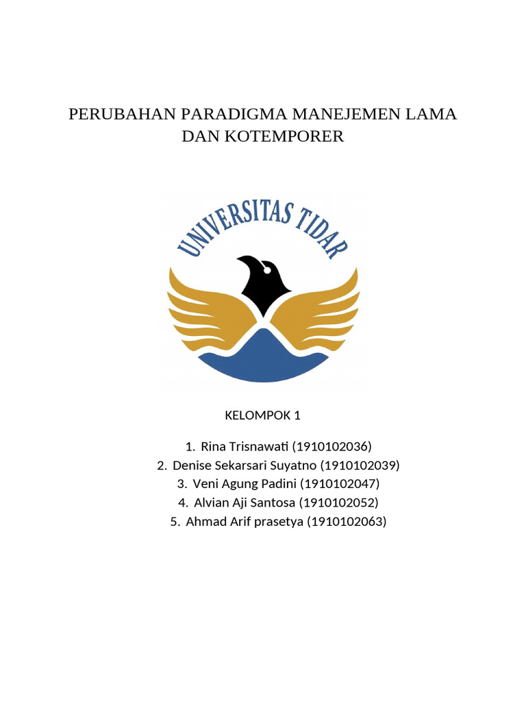 Perubahan Paradigma Manajemen dan Akuntansi | PDF