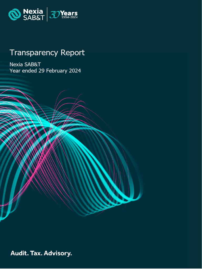 Nexia SAB&T 2024 Transparency Report | PDF | Audit | Regulatory Compliance