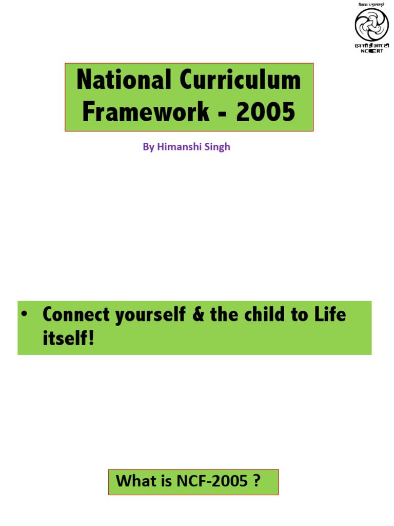 725) National Curriculum Framework - 2005 | PDF | Pedagogy | Curriculum