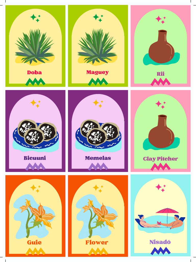 Lotería de Oaxaca Ilustrada Colorida | PDF
