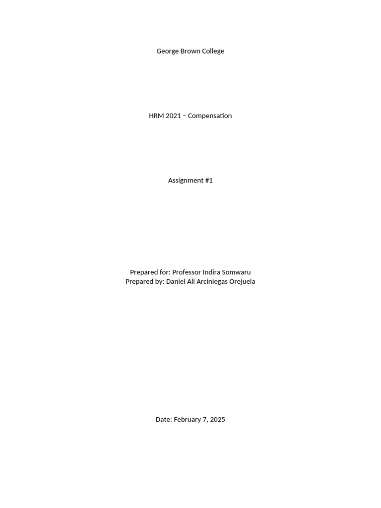 Compensation Assignment 1 | PDF | Cost Of Living | Layoff