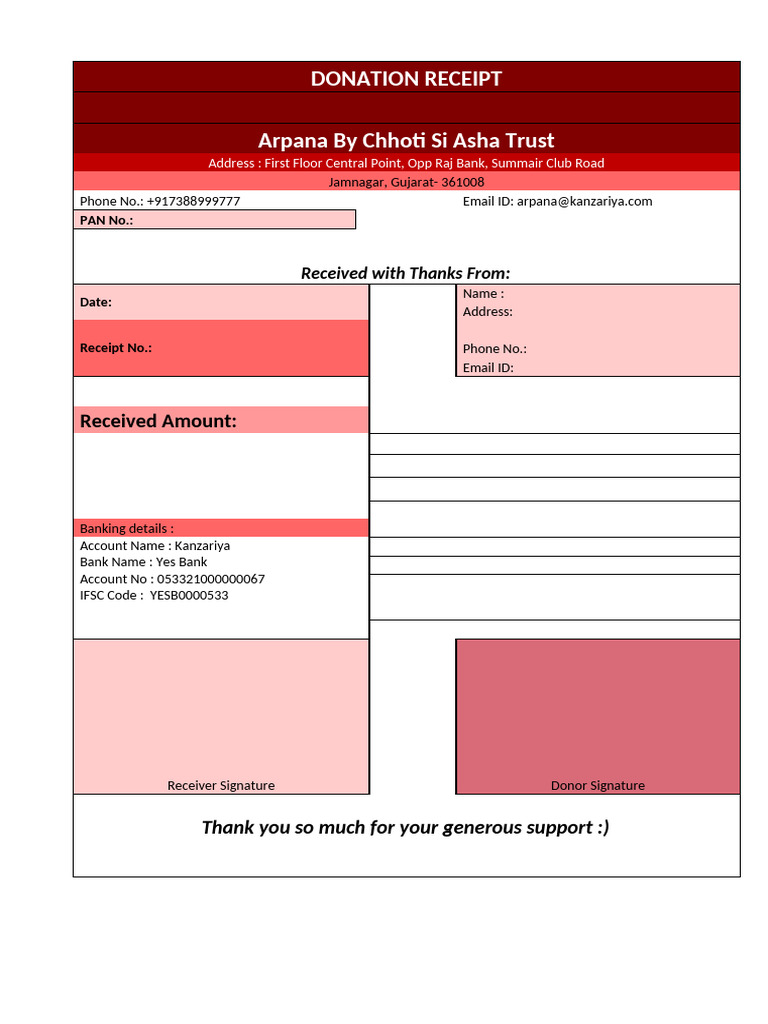 Donation Receipt | PDF