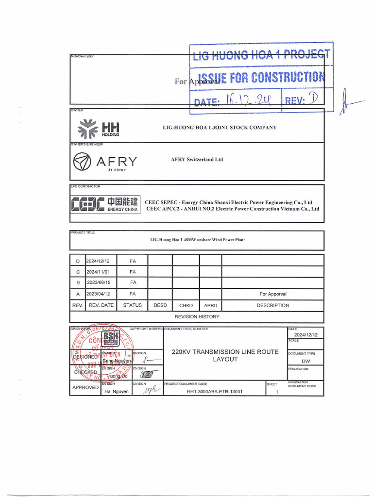 HH1-3000ABA-ETB-13001-D Transmission Line Route | PDF
