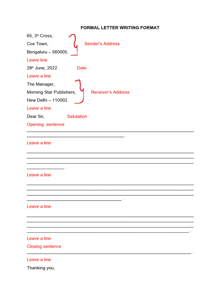 Formal Letter Writing Format | PDF
