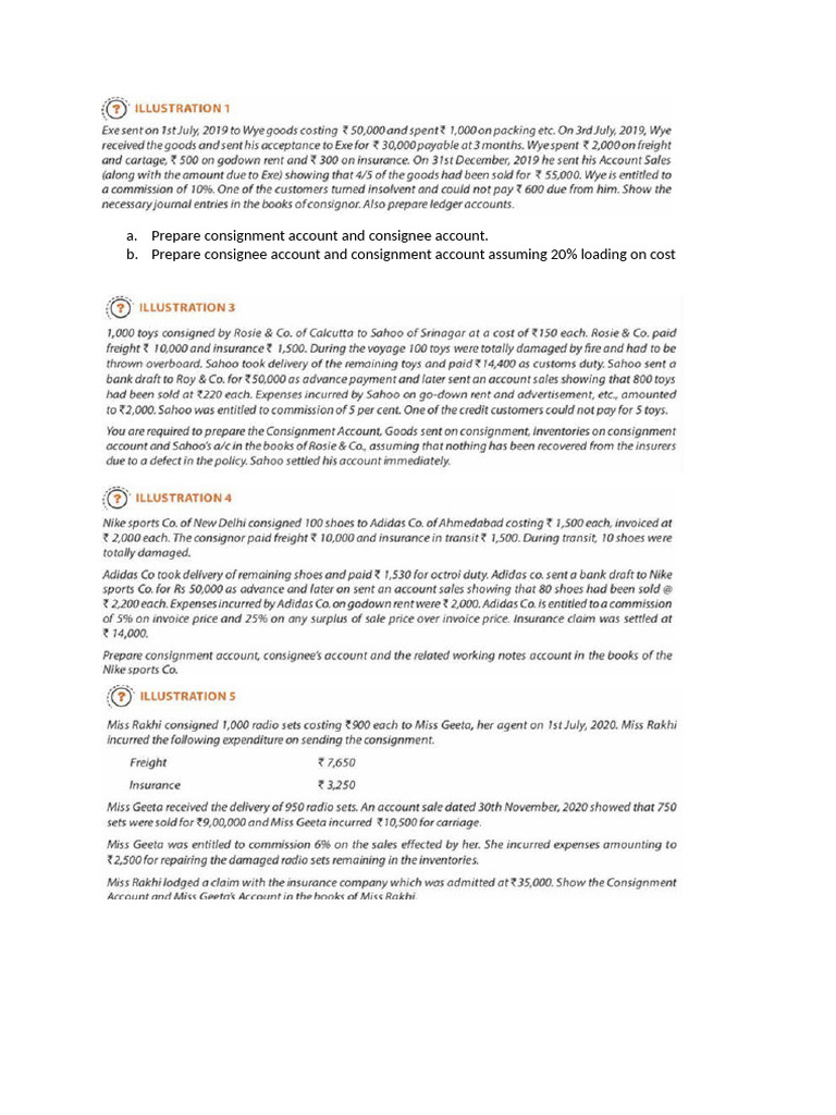 Prepare consignment account | PDF