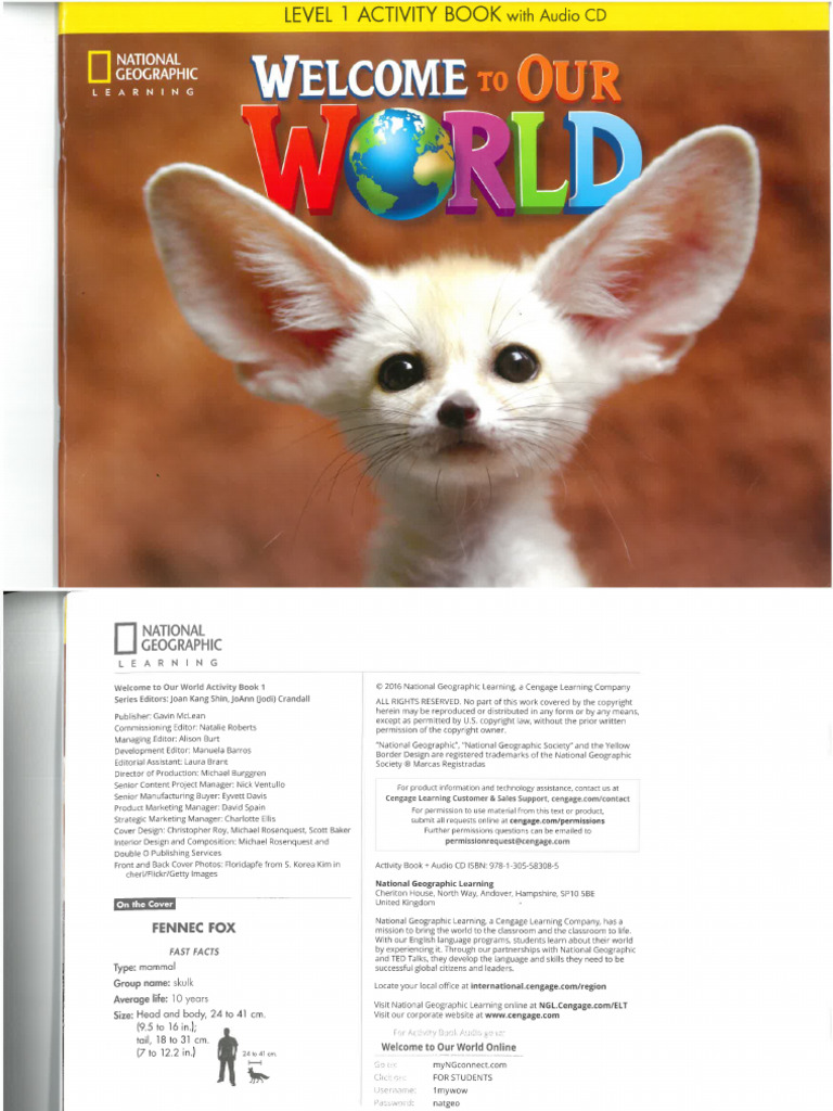 Welcome To Our World - Level 1 Activity Book National Geo | PDF