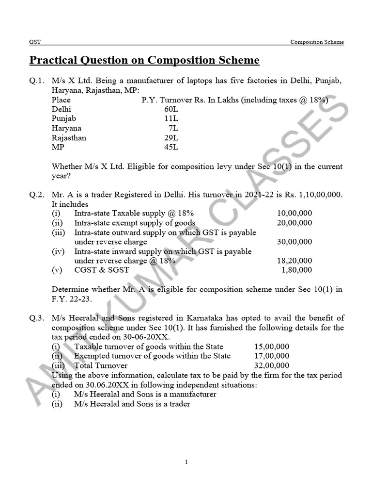 Practical Questions of Composition Scheme June'24 Revision | PDF ...