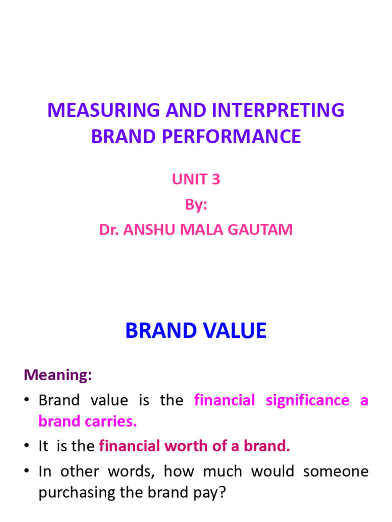 Brand Value & Performance Analysis | PDF | Brand | Profit (Economics)