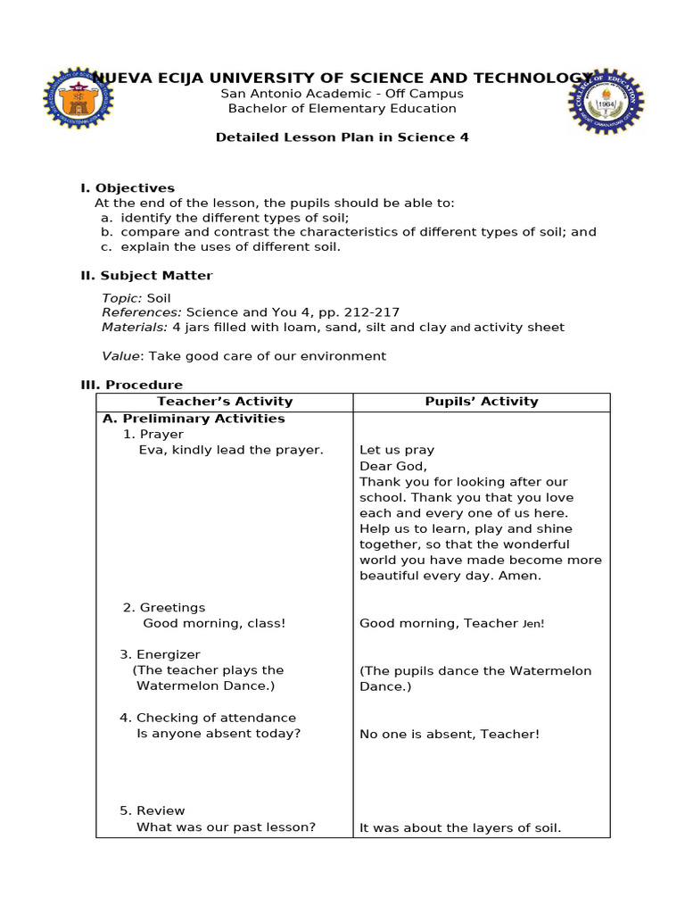 Detailed-Lesson-Plan-Science 4 | PDF | Soil | Sand