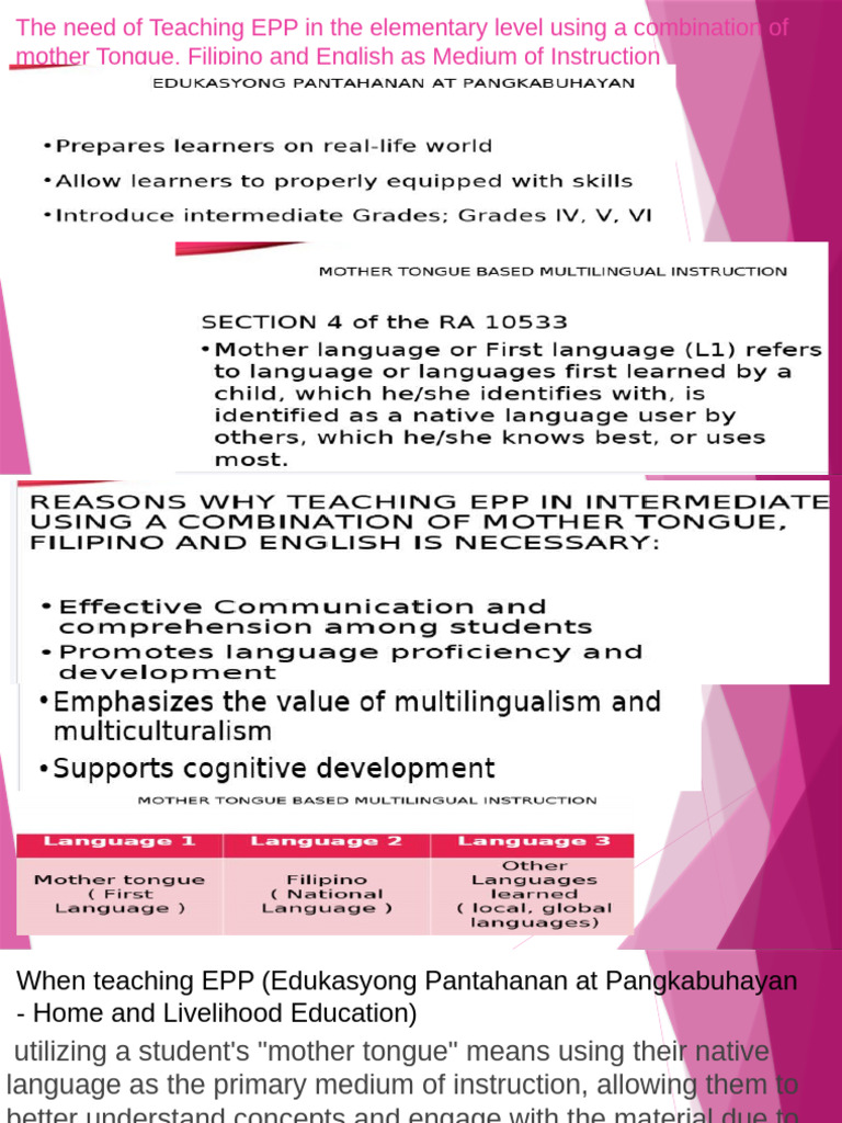 The Need of Teaching EPP.... Medium | PDF | Entrepreneurship | First Language