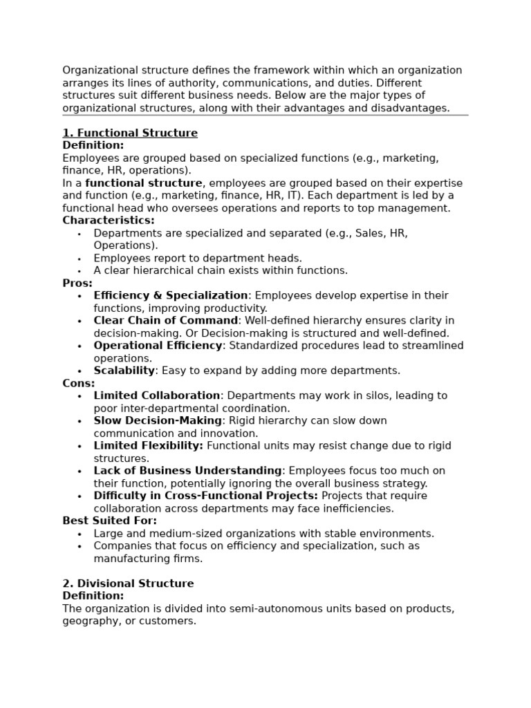 Organizational Structure | PDF | Organizational Structure | Marketing